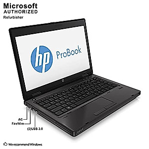 HP ProBook 6470B 14in HD Notebook High Performance Business Laptop Computer, Intel i5-3210M up to 3.1GHz, 8GB RAM, 128GB SSD, DVD, WiFi, Windows 10 Pro 64 Bit (Renewed)