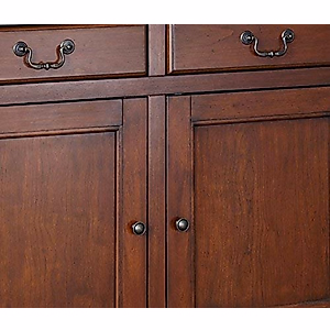 Homestyles Aspen Buffet with Storage and Felt Lined Drawers, 48 Inches Wide by 36 Inches High, Rustic Cherry