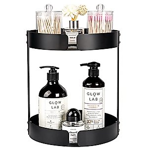 2 Tier Bathroom Counter Organizer, Stainless Steel Sink Storage Shelf, Waterproof and Rustproof, Premium Countertop Rack with Non-Slip Mat for Perfume, Makeup, Coffee