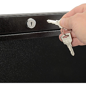 Global Industrial Folding Wall Mounted Shop Desk, Locking, 20" W x 3-3/8"D x 16-3/8"H, Black