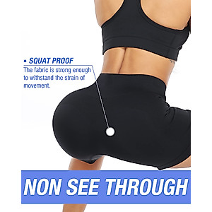 NORMOV Seamless Workout Shorts Women,High Waist Spandex Gym Shorts,Tummy Control Yoga Shorts(A,Black,M)