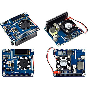 POE HAT (B) for Raspberry Pi 4B/3B+,Power Over Ethernet HAT with 0.91" OLED,Support 802.3af PoE Network,802.3af Power-Sourcing Equipment Required