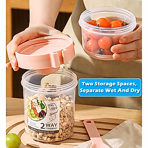 daasigwaa Breakfast On The Go Cups, Salad Cup To Go, Take And Go Yogurt Cereal Overnight Oats Snack Parfait Containers & Salad Dressing Holder With Fork For Lunch, Fruit & Vegetable Jar(Green,36.2oz)