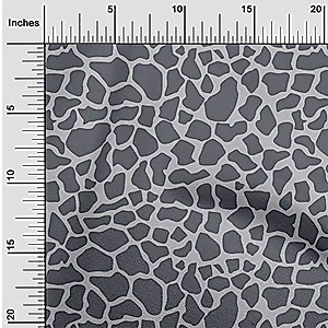 oneOone Cotton Poplin Gray Fabric Giraffe Animal Skin Quilting Supplies Print Sewing Fabric by The Yard 42 Inch Wide