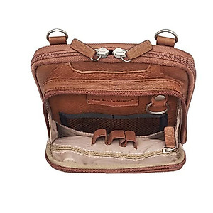 Gun Toten Mamas U.S. Bison Leather Raven Cross Body Bag, Rust, One Size