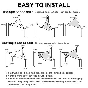 OutdoorLines Rectangle Sun Shade Sails for Patios 10 x 13 ft  Sun UV Blocking Outdoor Canopy, Sunshades for Backyard, Lawn and Garden and All Outdoor Activities, Sand