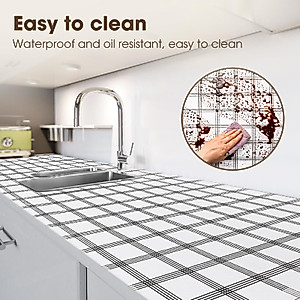 ALIUNI Drawer and Shelf Liner, Non-Slip Kitchen Cabinet Liners Non-Adhesive Thick Strong Grip Waterproof Washable Mats Protect Dresser Shelves Cupboard Bathroom Cabinets, White Stripes, 12 in X 10 FT