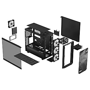 Fractal Design Meshify 2 Lite RGB Black ATX Flexible Light Tinted Tempered Glass Window Mid Tower Computer Case