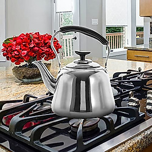 STOBAZA Whistling Tea kettle for Stove Top, Whistling Stovetop Teapot with Infuser, Gooseneck Pour Over Coffee Kettle, Food Grade Stainless Steel Teakettle Tea Pot, Water Boiler, 3L