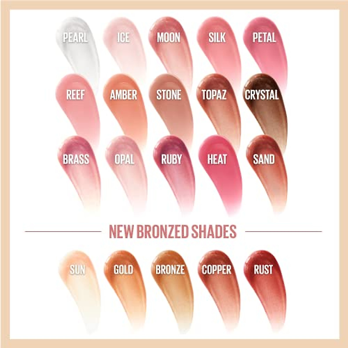 Maybelline New York Lifter Gloss High Shine Lip Gloss with Hyaluronic Acid, Bronzed, 16 Rust