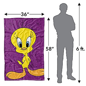 LOGOVISION Looney Tunes Blanket, 36"x58", Tweety Bird Character Fleece Blanket