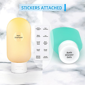 TSA Approved Travel Bottles Set for Toiletries Travel Size Containers Kit 4 Pack Portable Leak Proof Refillable Squeeze Cosmetic Airplane Essential Shampoo Hair Conditioner Body Lotion Bath Shower Gel