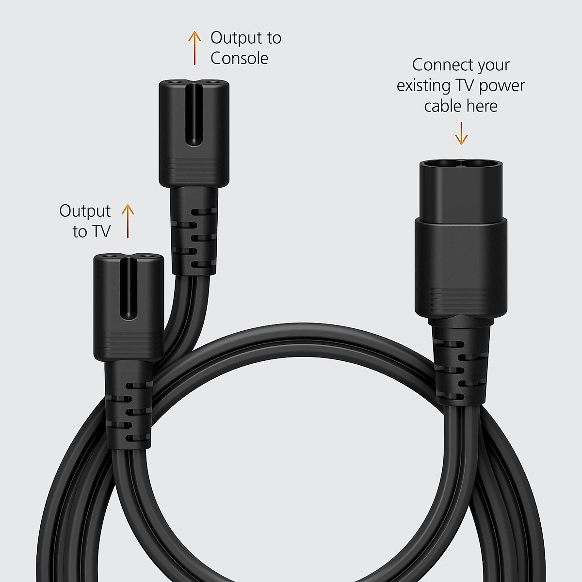 Mission 4FT Y Splitter Power Cable for Xbox and PlayStation (Power Your Console Directly from Your TV)
