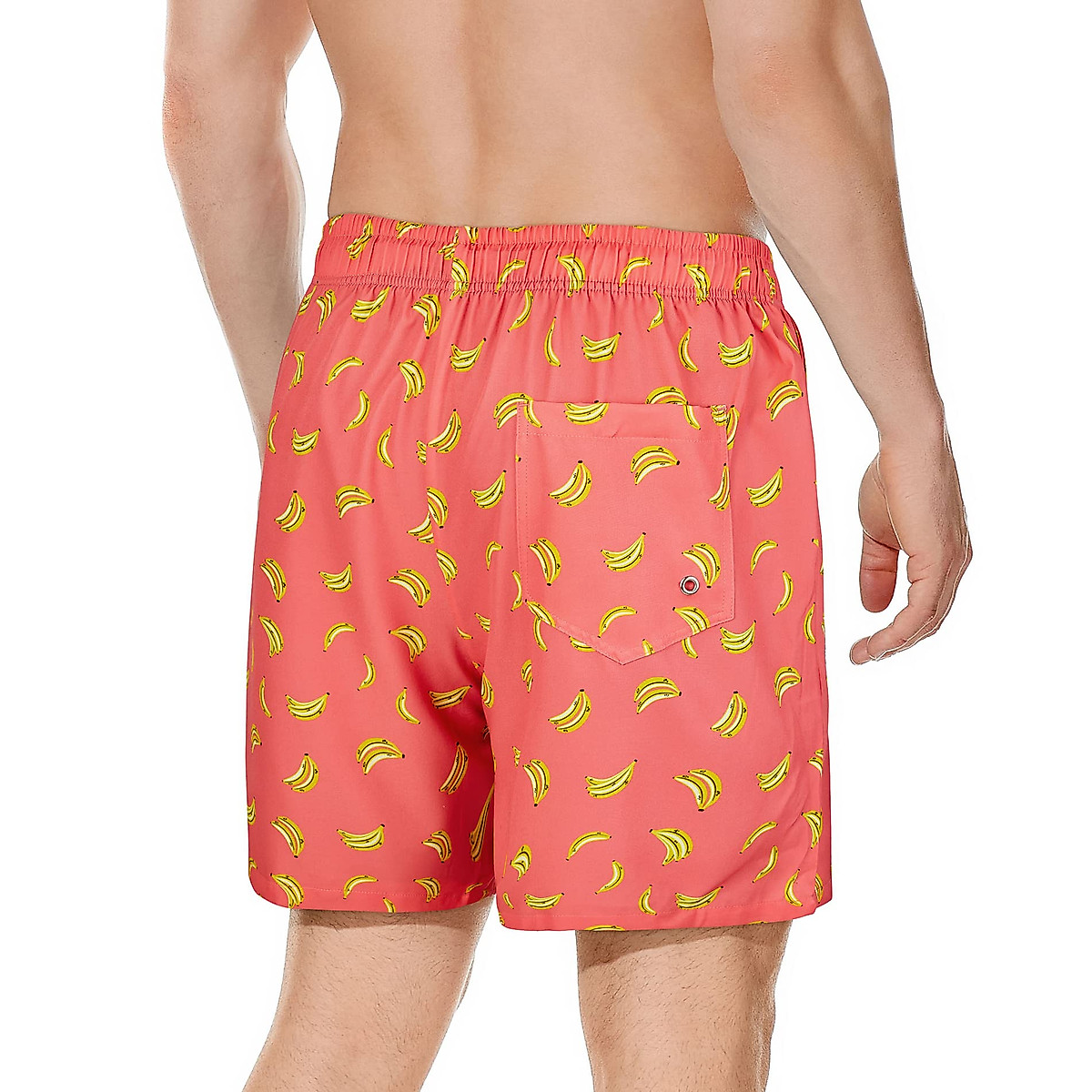 American Trends Mens Swimsuit Trunks Quick Dry Beach Shorts Men's Swimwear Bathing Suit Summer Swimming Clother Banana L