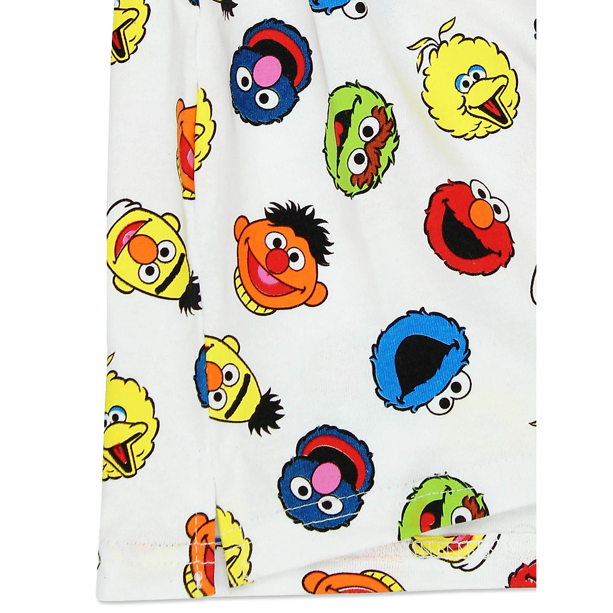 Sesame Street Boys Half Button Shirt for Infant and Toddler White/Multi
