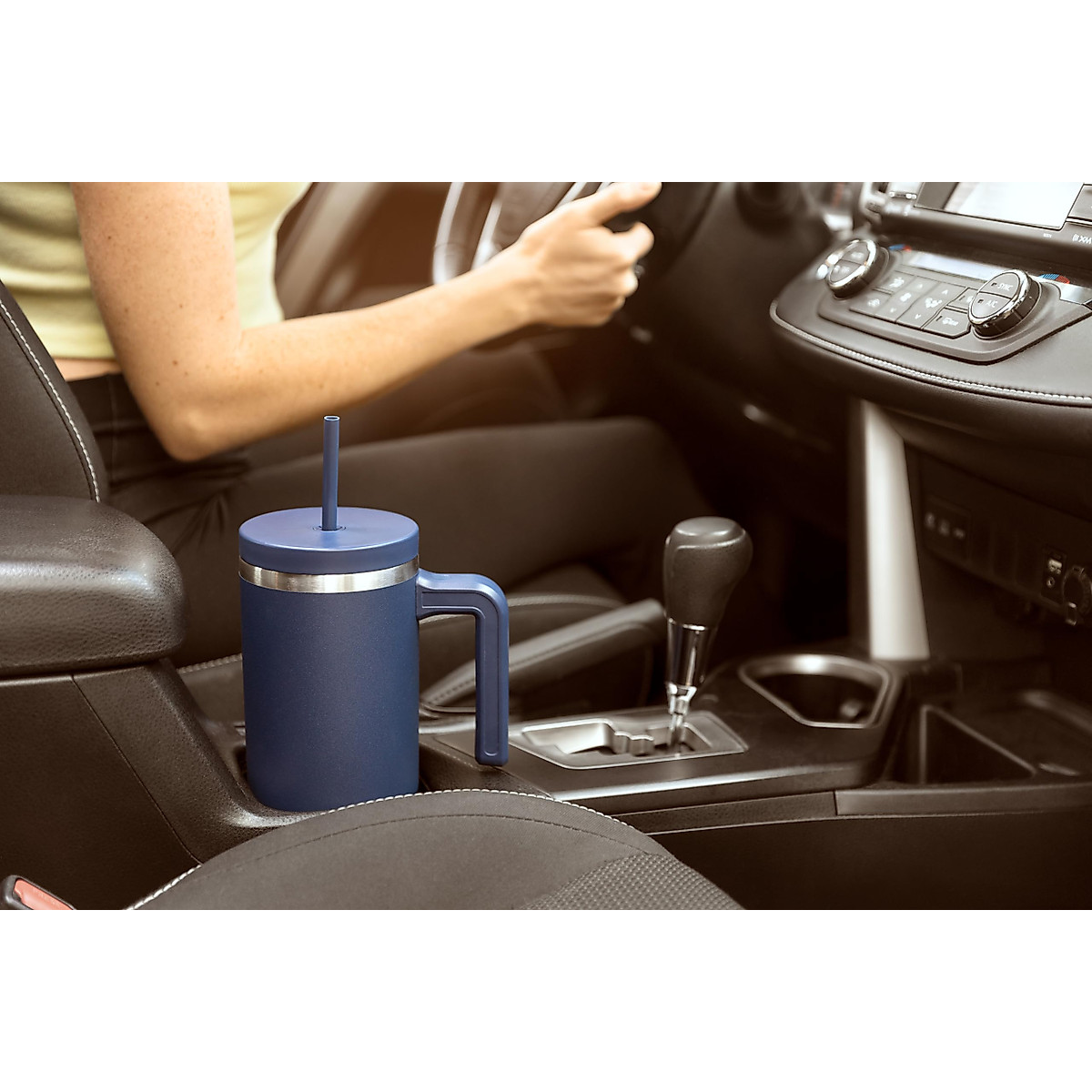 Hydrapeak Voyager 40 oz Tumbler with Handle and Straw Lid | Reusable Stainless Steel Water Bottle Travel Mug Cupholder Friendly | Insulated Cup | Holiday Gifts for Women Men Him Her (Cream Leopard)