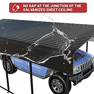 NUGRIART Metal Carport 13 x 20 FT with Heavy Duty Metal Frame & Galvanized Steel Roof, Metal Car Garage, Sturdy Canopy Shelter for Car, Truck, Pickup, SUV, Tractor, and Boat