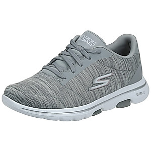 Skechers Women's Go Walk 5 True Sneaker, Grey, 9