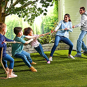 Franklin Sports Franklin Field Day Tug of War Rope with Flag for Kids and Adults - Perfect for Team Building - 20ft Long,Brown