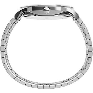 Timex Men's Modern Easy Reader 40mm Watch – Silver-Tone Case White Dial with Expansion Band