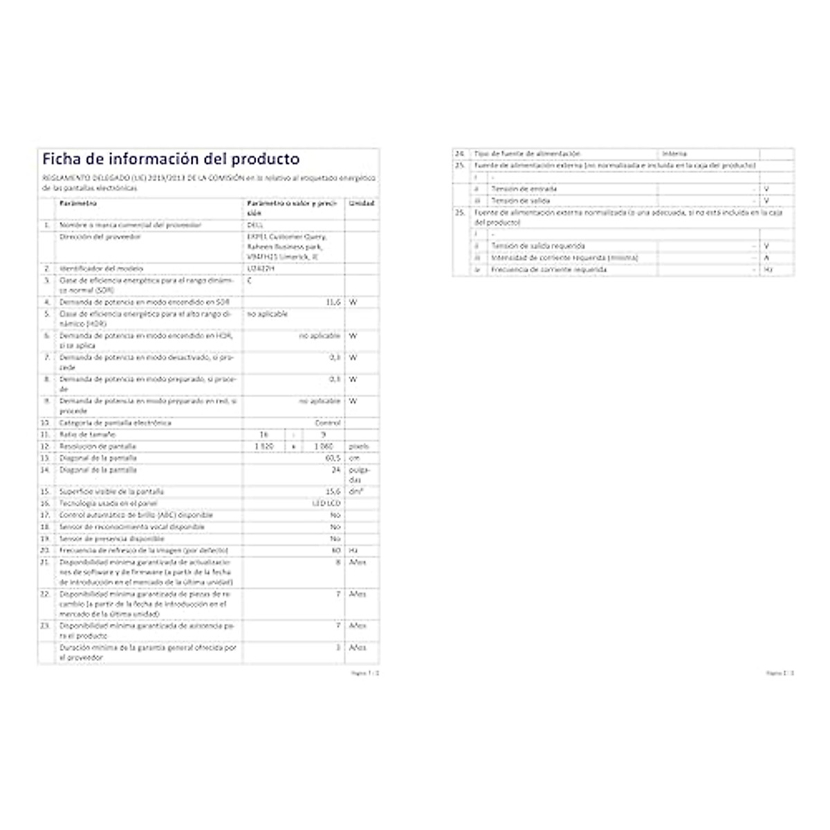 DELL - DISPLAY B2B 24IN U2422H LED 16:9 8/5MS 1920X1080 1000:1 DP/HDMI/USB-C