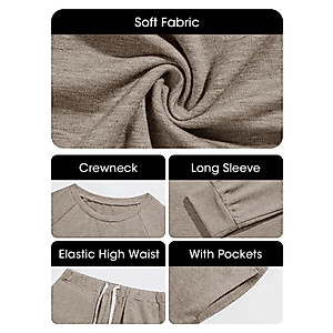 Eurivicy Women's 2 Piece Lounge Set Long Sleeve Tracksuits Loungewear Pajama Sets