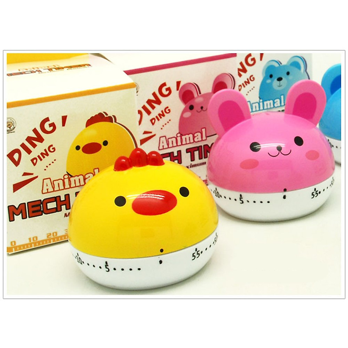 Golandstar Cute Cartoon Animal Timers Mini 55 Minutes Mechanical Kitchen Cooking Timer Clock Loud Alarm Counters (Green Frog)