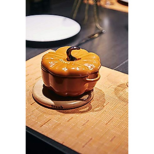 STAUB Oval Magnetic Wood Trivet, 9",Brown