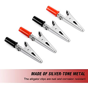 Nilight - 50052R 60Pcs Metal Alligator Clip Clamp Assortment Test Lead Electrical Battery Clamp Connector Alligator Connector Electrical Assortment Charging Clip