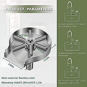 Stainless Steel Glass Rinser for Kitchen Sink, Super Pressure Bottle Washer, HL2121C Cup Washer for Sink, Cup Cleaner with 2 Drying Towel, Kitchen Sink Accessories(Installation Guide Included)