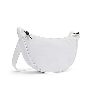 WESTBRONCO Crescent Bag Crossbody Bags for Women Trendy Small Nylon Fanny Pack Sling Hobo Bag Soft Casual, Beige