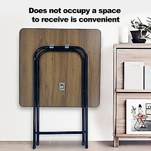 Leasote Folding Square Dining Table, 23" Black Table, Indoor/Outdoor for Small Spaces