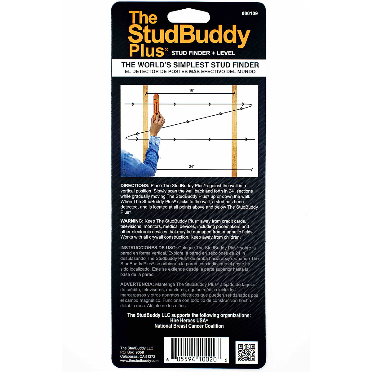 The StudBuddy Plus Magnetic Stud Finder and Level
