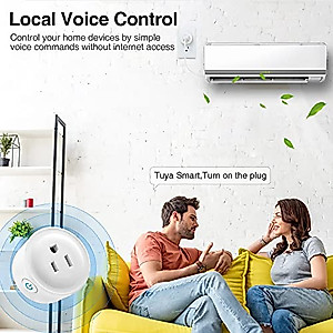 WiFi Smart Plug, Bibikoo Local Voice Control, Remote Tuya Smart App, Voice Control Start Pairing, Smart Outlet Socket Works with Alexa and Google Home, Timer, Group Control, 2.4G WiFi, FCC/UL (1)