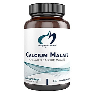 Designs for Health Calcium Malate - 500mg Calcium Malate Chelate + Vitamin D (D3) Bone Support Supplement for Women + Men - Non-GMO Calcium Pills (120 Capsules)