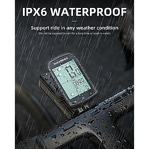 ROCKBROS Bike Computer Wireless Cycling Computers ANT+ Bluetooth Bicycle Computer Mini Speedometer Odometer Waterproof 2.9inch LCD Screen GPS/BDS/Galileo Position System