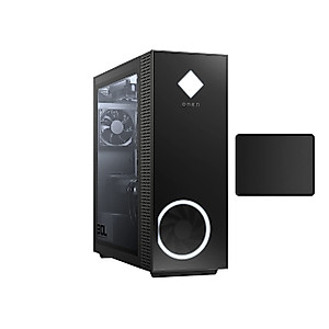 HP OMEN Gaming Premium Desktop | AMD Ryzen 5 5600G 6-Core Upto 3.9GHz 32GB RAM 1TB SSD Radeon RX 6600XT Windows 11 Home Keyboard and Mouse with Pad Bundle Black