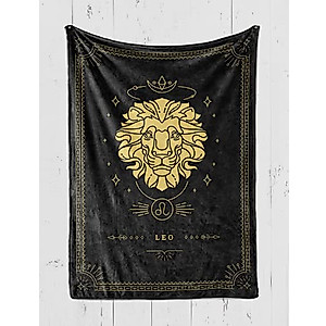 InnoBeta Leo Gifts Zodiac Astrology Sign Bed Flannel Blanket Throws, Birthday for Women Men, Constellation Gifts for Friends, Girlfriend, Wife (50"x 65")