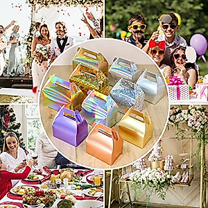SZYCHEN 10 pcs/holographic gift box cake candy biscuit packaging portable carton for wedding and birthday parties