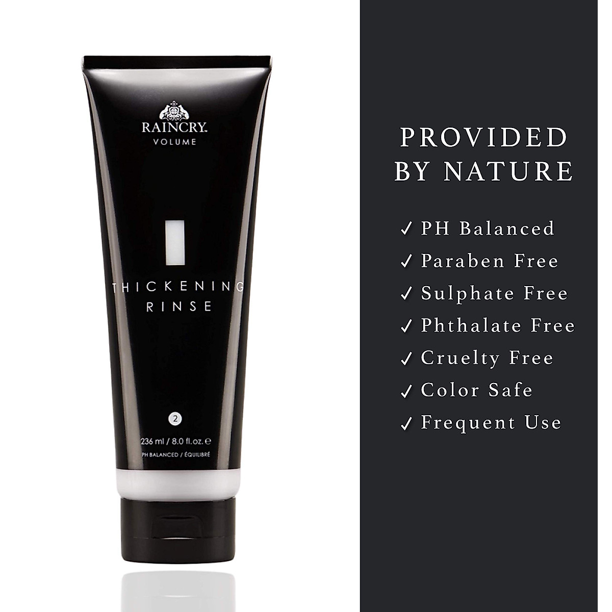 RAINCRY Volume Shampoo & Conditioner Bundle Set - 236mL - For Fine to Normal Hair - Free From Parabens, Sulfates, and Phthalates - Natural, Professional Hair Product