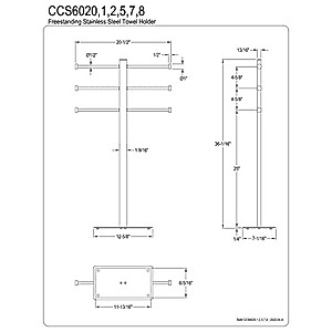 Kingston Brass CCS6028 Edenscape Freestanding Towel-Rack, Brushed Nickel