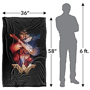 Wonder Woman Arms Crossed Silky Touch Super Soft Throw Blanket 36" x 58"