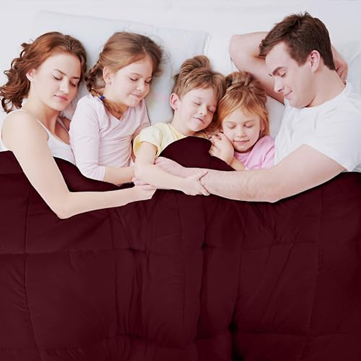 Utopia Bedding All Season Down Alternative Quilted Queen Comforter, Duvet Insert with Corner Tabs, Machine Washable, Bed Comforter (Burgundy/Red)