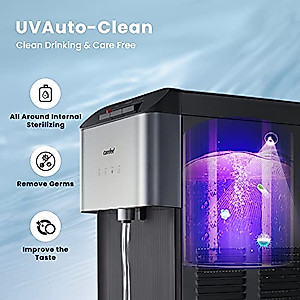 Comfee UV self-cleanning Bottleless Water Cooler, Quick Cooling Water Dispenser with 3 Temperature Settings, Safety Child Lock, Stainless Steel