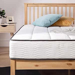 Mellow 10 Inch Classic Bonnell Spring Mattress, Comfort Foam Top with Innerspring Base, CertiPUR-US Certified Foam, Twin, White