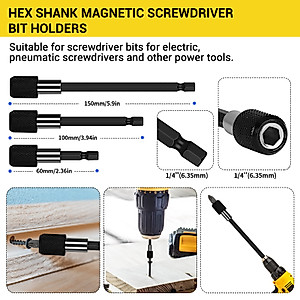 Flexible Drill Bit Extension Set, 105° Right Angle Drill Attachmen, Rotatable Joint Socket 1/4 3/8 1/2 In Hex Socket Adapter, Bendable Drill Bit Extension, Bit Holder Extension Screwdriver Bit Kit