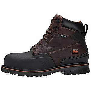 Timberland PRO mens 6 Inch Rigmaster Xt Steel Toe Waterproof Work Boot industrial and construction shoes, Brown Tumbled Leather, 9.5 US