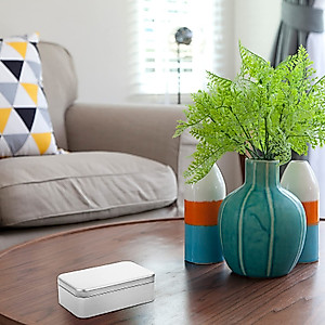 DOITOOL Metal Box 4Pcs Tins Containers, Metal Rectangular Empty Hinged Tins Box, Portable Storage Box with Lid, Small Box Set for Home Organizer(4.32x2.55x1.38Inch, Silver) Jar