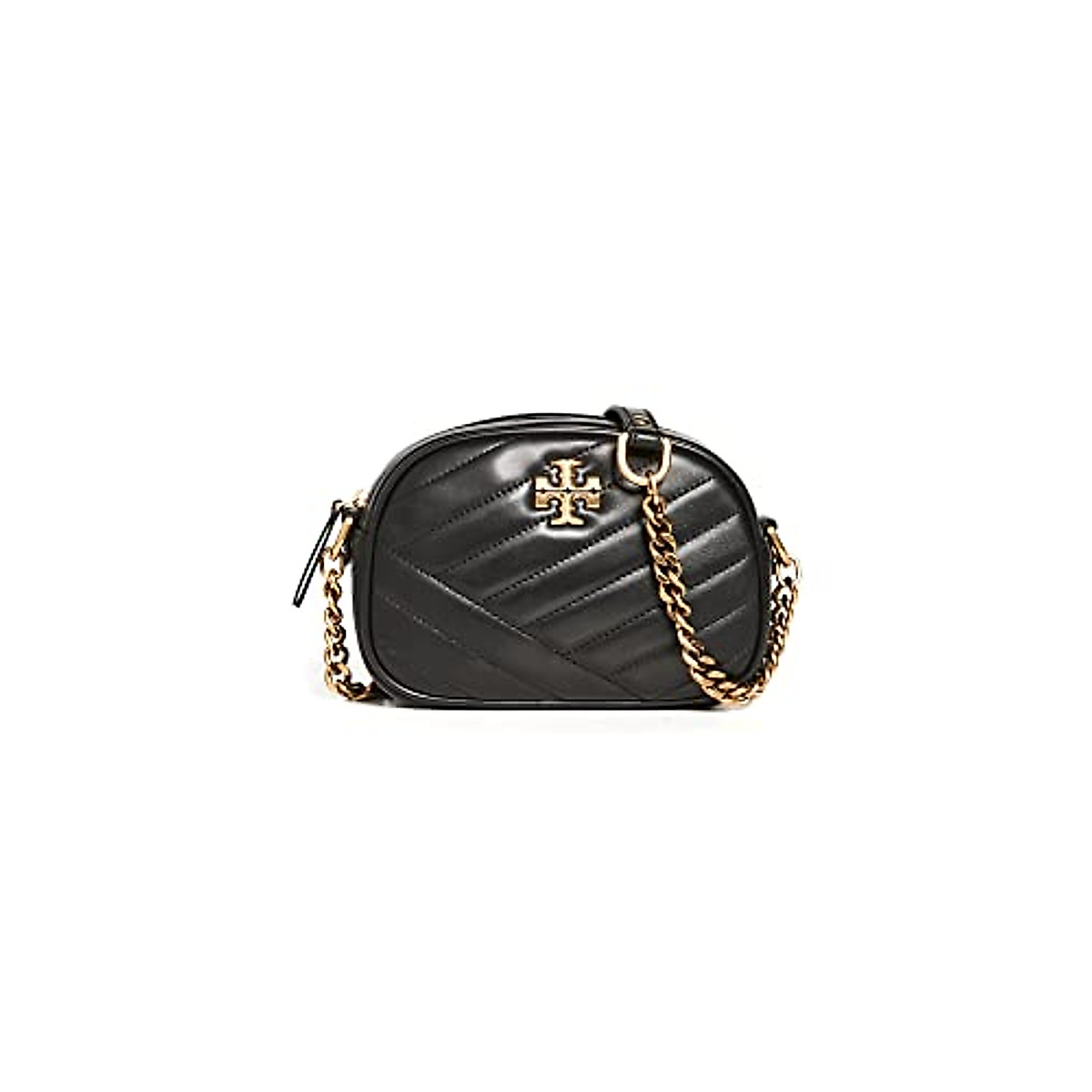 Tory Burch Women's Kira Chevron Small Camera Bag, Black, One Size