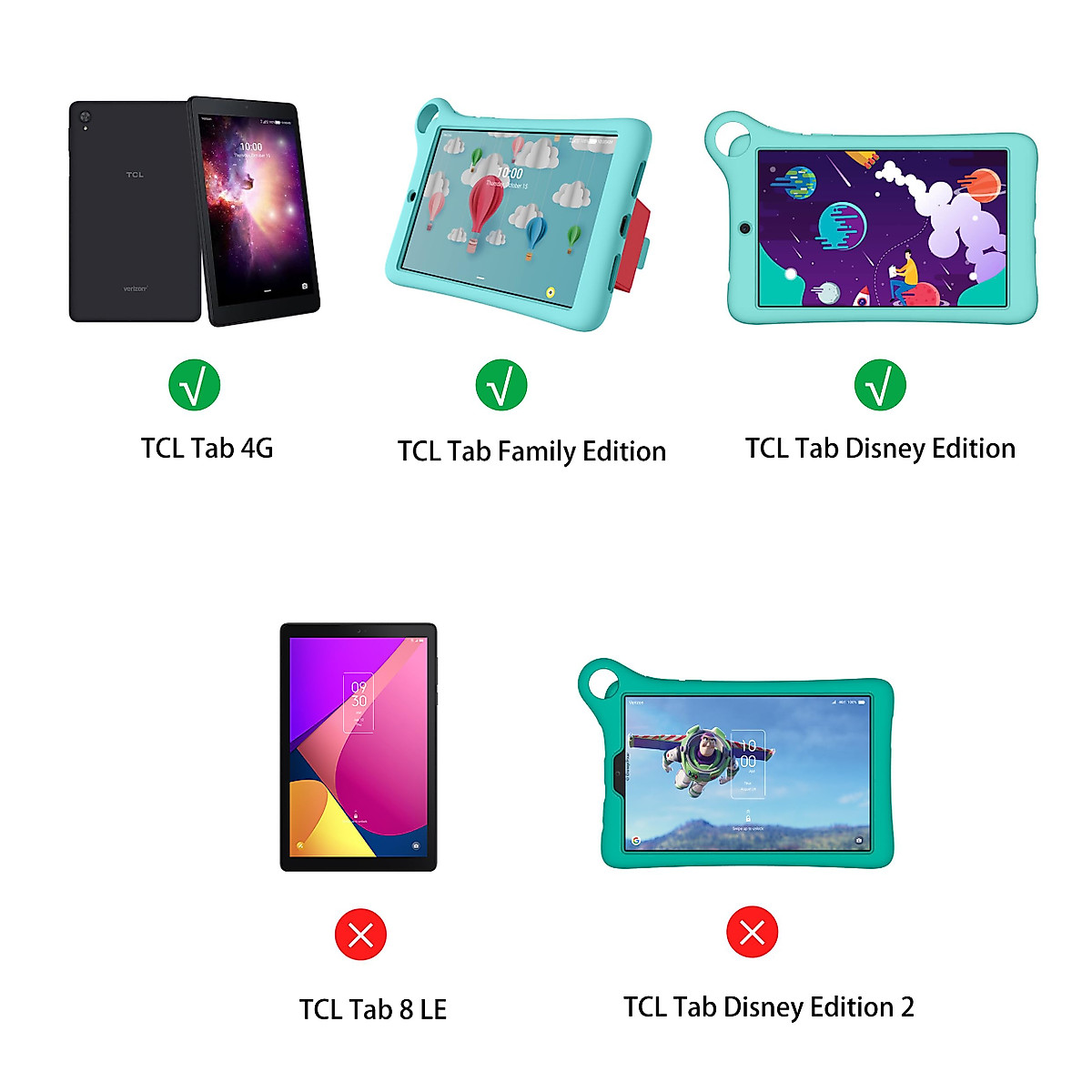 KLWAINM [2 Pack] Tablet Tempered Glass Screen Protector For TCL Tab Family/Disney Edition Tablet 8.0 Inch with 2.5D 9H Anti Scratch Transparent HD Clear Bubble Free Protective Film